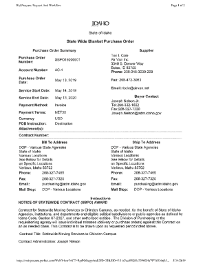 Fillable Online purchasing idaho State of Idaho State Wide Blanket ...