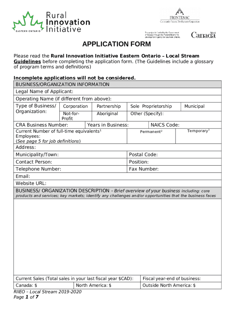 Rural Innovation Initiative APPLICATION Doc Template | pdfFiller