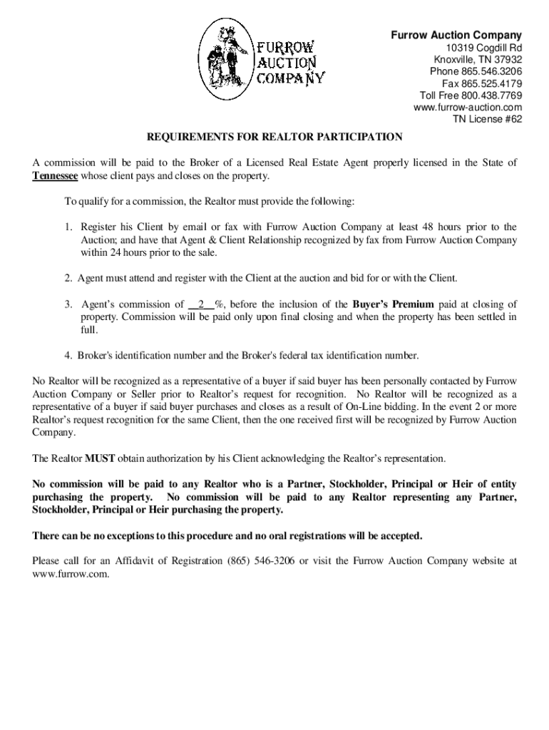 Fillable Online Contact - Furrow Auction Company: Recognized as a leader ... Fax Email Print ...