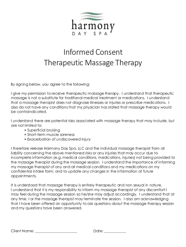 Fillable Online General Liability Release Form - My Massage World Fax ...