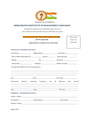 Fillable Online IIMG Admission Application Form-docx.docx Fax Email ...