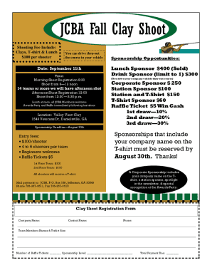Fillable Online 2019 Clay Shoot Reg Form.pub Fax Email Print - pdfFiller