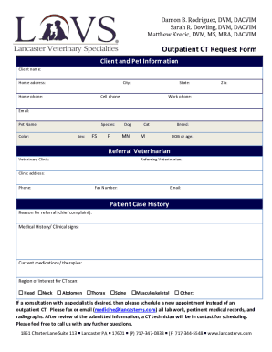 Fillable Online Outpatient CT Request Form Fax Email Print - pdfFiller