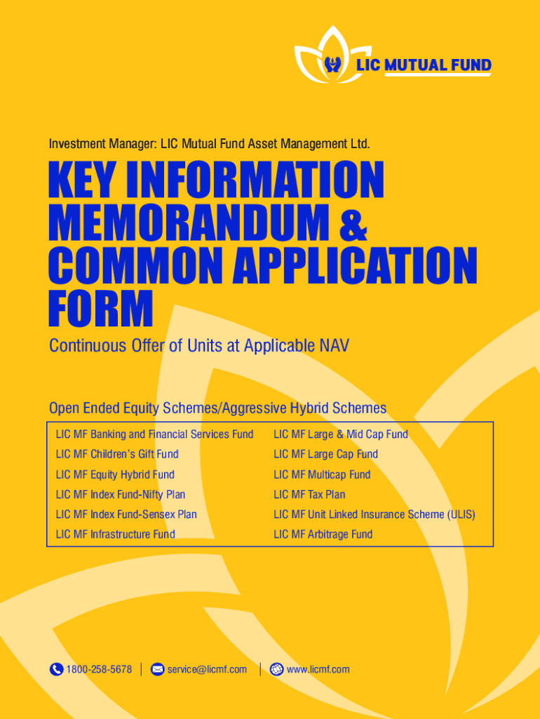 Fillable Online Downloads - Application Forms, SID, KIM ... - Mutual ...