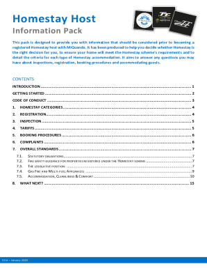 Fillable Online Homestay Host Information Pack. Homestay Host ...