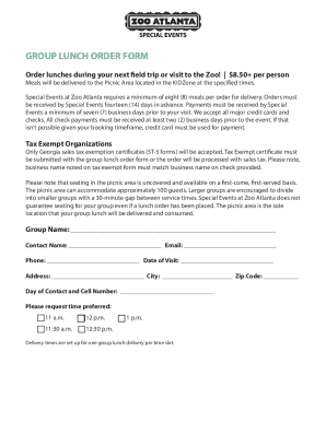 Fillable Online Group-Lunch-Order-Form Fax Email Print - pdfFiller