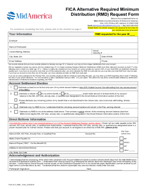 Fillable Online FICA Alternative Distribution Request Form Fax Email ...