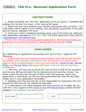 Fillable Online NEXUS RENEWAL APPLICATION FORM FOR US ... - Passport ...