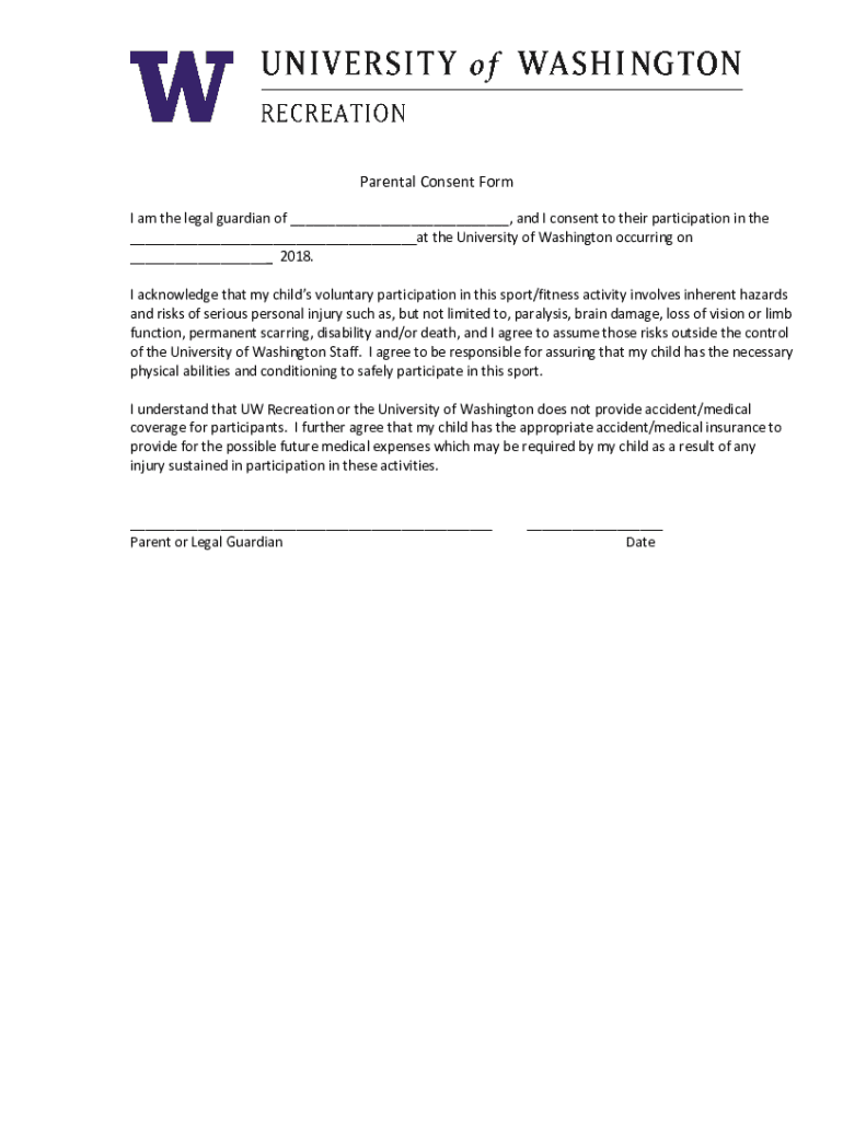 Fillable Online Parental Consent Form - PGC Basketball Fax Email Print ...