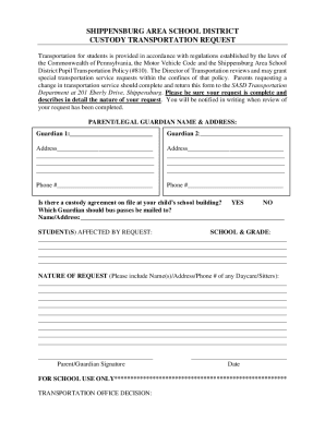 Fillable Online Fillable Online shipk12 ABA SPECIAL TRANSPORTATION ...