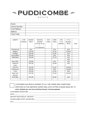 Fillable Online Grape and Juice order form 2019.docx Fax Email Print ...