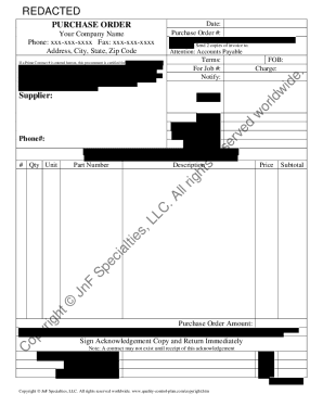 Fillable Online . Purchase Order Form Fax Email Print - pdfFiller