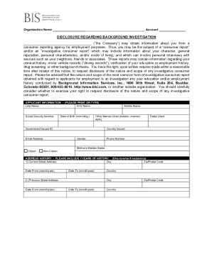Fillable Online PDF Pre-Employment Disclosure and Authorization ...