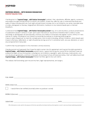 Fillable Online INSPIRING DESIGN WITH RASHAN SENANAYAKE PODCAST RELEASE ...