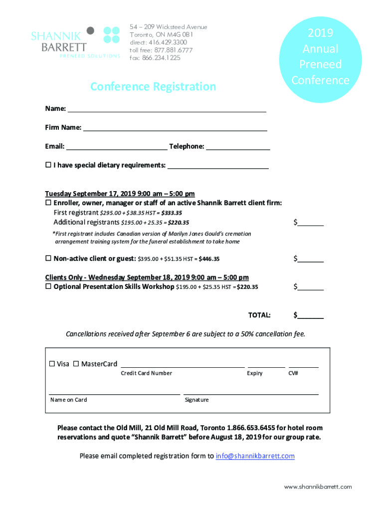 Fillable Online 2019 SBPS Conf Registration Form Fax Email Print ...