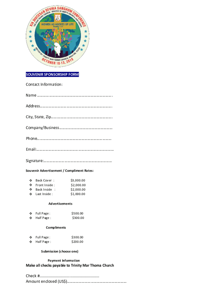 Fillable Online Souvenir Broucher A - Mar Thoma Syrian Church Diocese ...