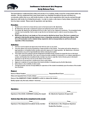 Fillable Online Early Release Form 19 Fax Email Print - pdfFiller