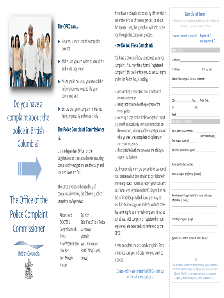 Fillable Online HOW TO MAKE A FORMAL COMPLAINT AGAINST THE POLICE Fax ...