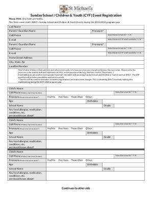 Fillable Online 2021 Sunday School Registration Form - Fillable, Printable ... Fax Email Print ...