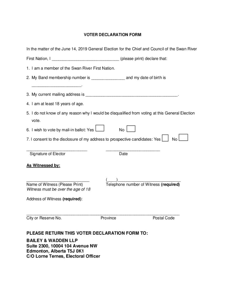 Fillable Online This declaration must be signed by you and a witness ...