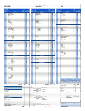 Fillable Online TABLE OF MEASUREMENTS 7-22FINAL Fax Email Print - pdfFiller