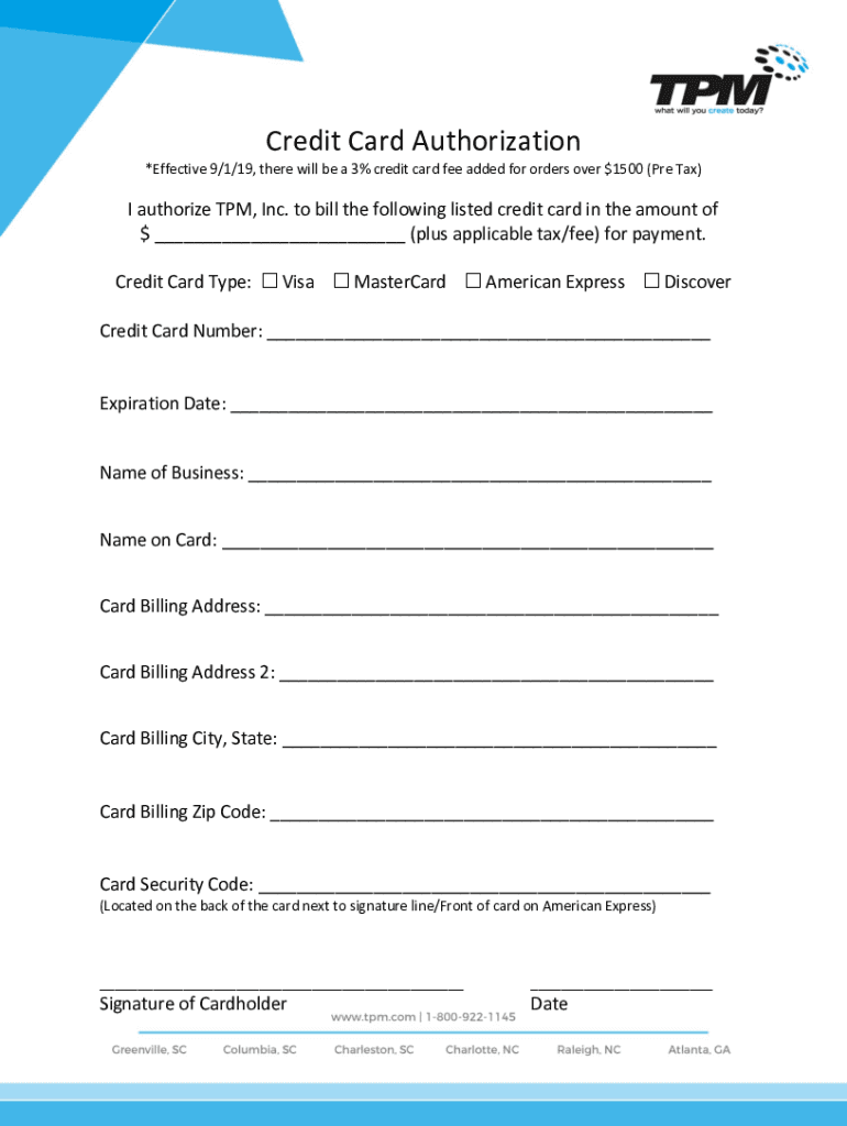 Fillable Online Free Credit Card (ACH) Authorization Forms - PDFWord ...