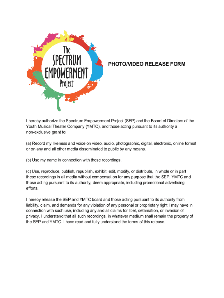 Fillable Online RELEASE AND AUTHORIZATION FOR USE OF IMAGE ... Fax Email Print - pdfFiller