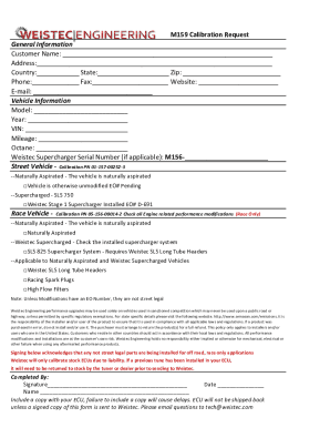 Fillable Online M159 Calibration Request General Information Vehicle Information Fax Email Print ...