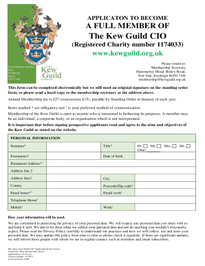 Fillable Online Kew Guild CIO Application Form v4 Fax Email Print ...