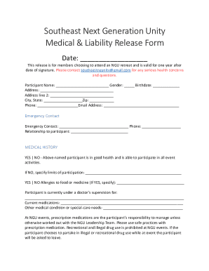 Fillable Online SE NGU Medical Release form Fax Email Print - pdfFiller