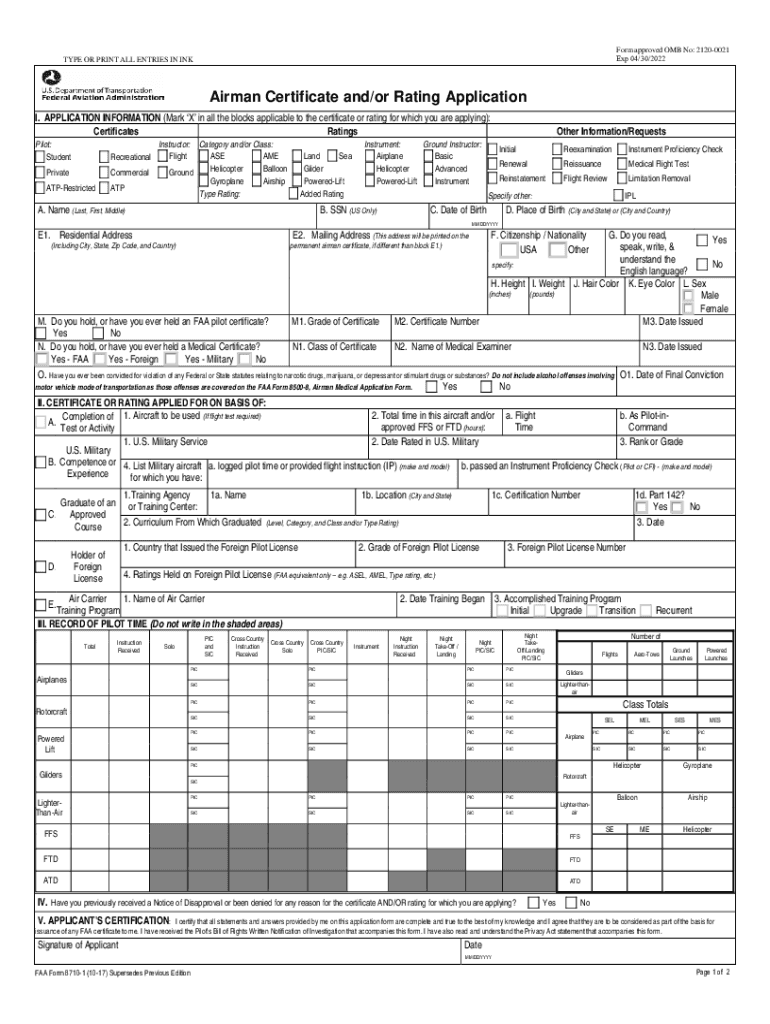 2017 2022 Form FAA 8710 1 Fill Online Printable Fillable Blank 2017 2022 Form FAA 8710 1 Fill Online Printable Fillable Blank