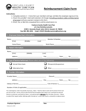 Fillable Online Claim Form Instructions Most HumanaVision plans allow ...