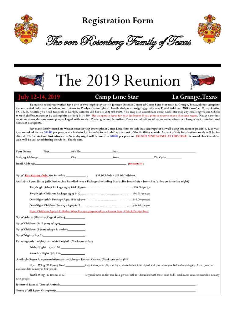 Fillable Online About the Family AssociationThe von Rosenberg Family ...