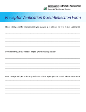 Fillable Online Fillable Online Preceptor Verification & Self ...