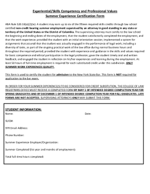Fillable Online law syr Experiential/Skills Competency Form Fax Email ...