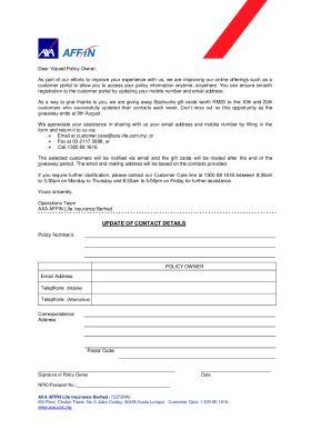 Fillable Online Contact Update Form - axa-contento-118412.eu Fax Email Print - pdfFiller