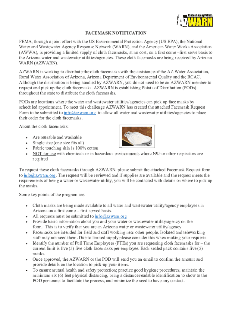 Fillable Online Mask Notification and Request Form Fax Email Print ...