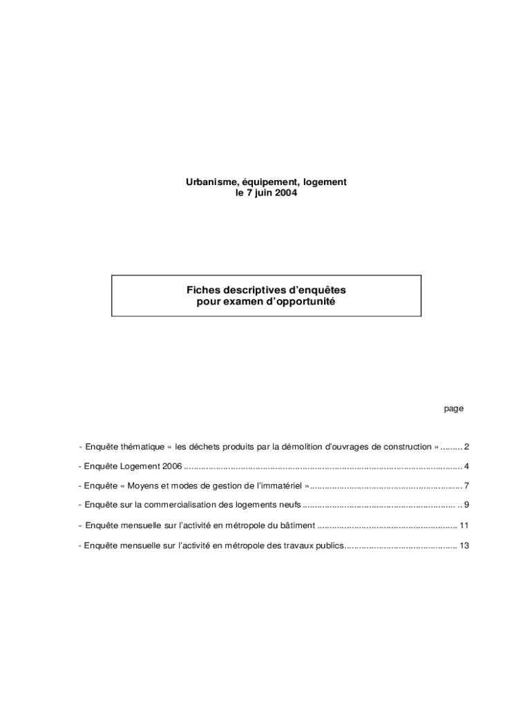 Remplissable En Ligne Fiche descriptive denqute pour examen dopportunit Fax Email Imprimer ...
