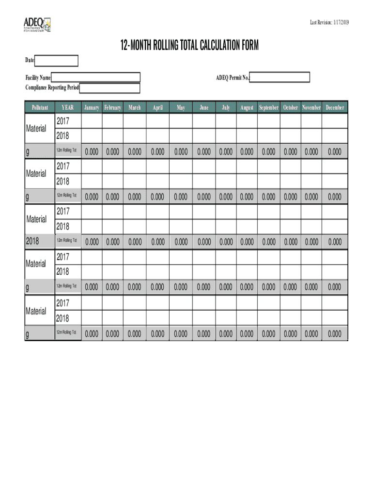 Fillable Online 12 MONTH ROLLING TOTAL CALCULATION FORM Fax Email Print fillable-online-12-month-rolling-total-calculation-form-fax-email-print