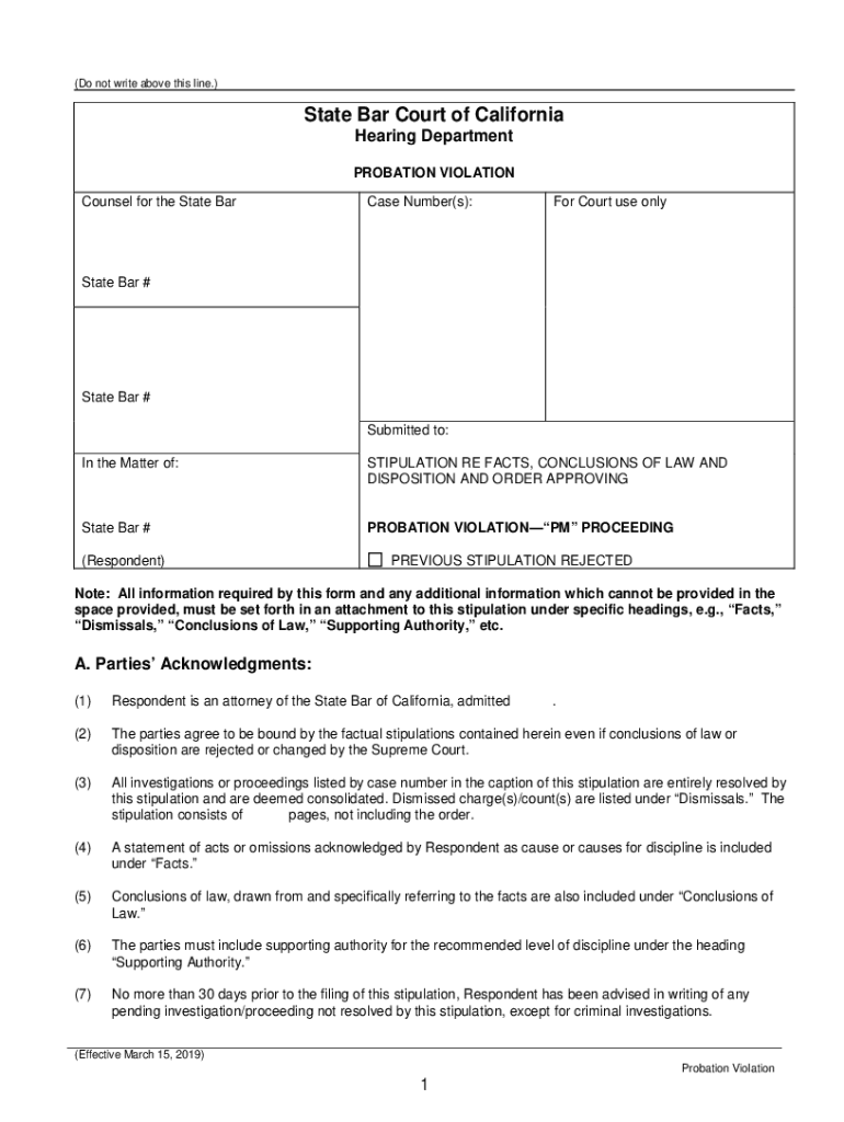Fillable Online Probation Violation stip form effective July 2018 Fax ...