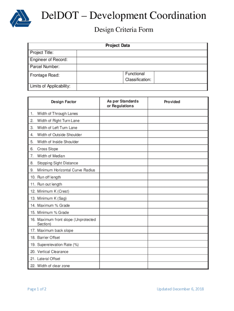 Fillable Online Design Criteria Form Fax Email Print - pdfFiller