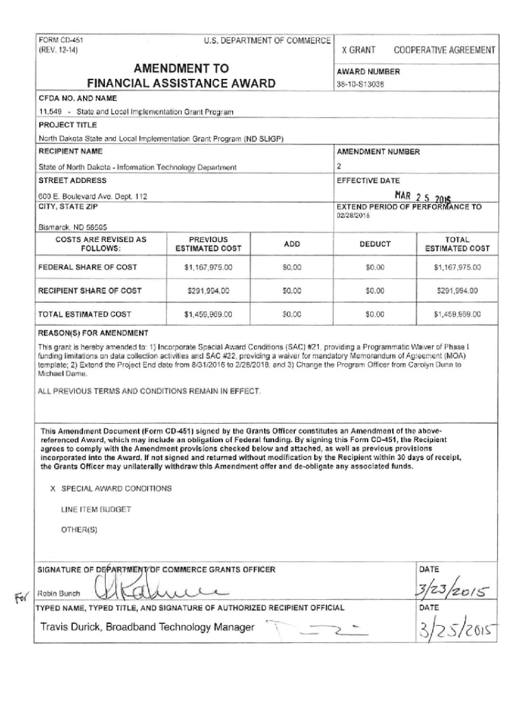 Fillable Online FORM CD-451 U.S. DEPARTMENT OF COMMERCE (REV ... - ntia ...