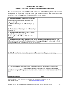 Fillable Online dhhr wv Intellectual/Developmental Disabilities Waiver ...