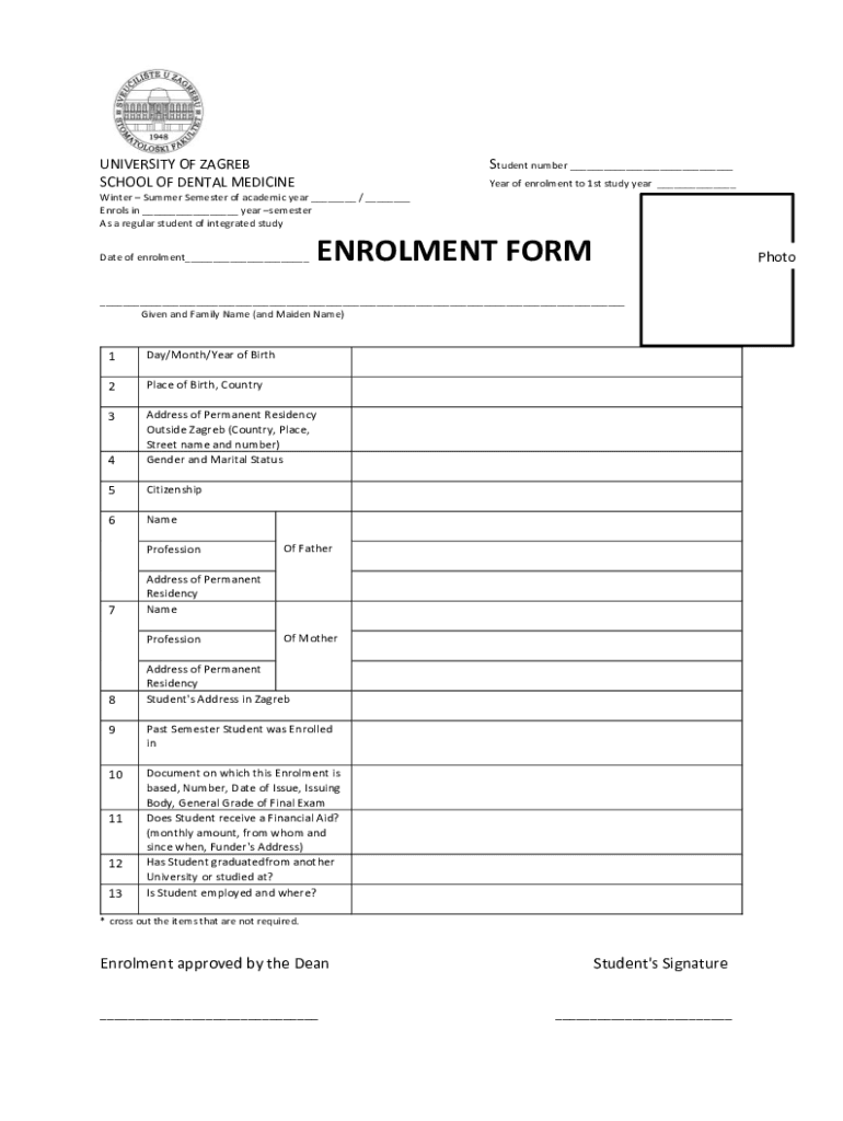 Fillable Online NSU-HPD College of Dental Medicine Pre-doctoral Program ...