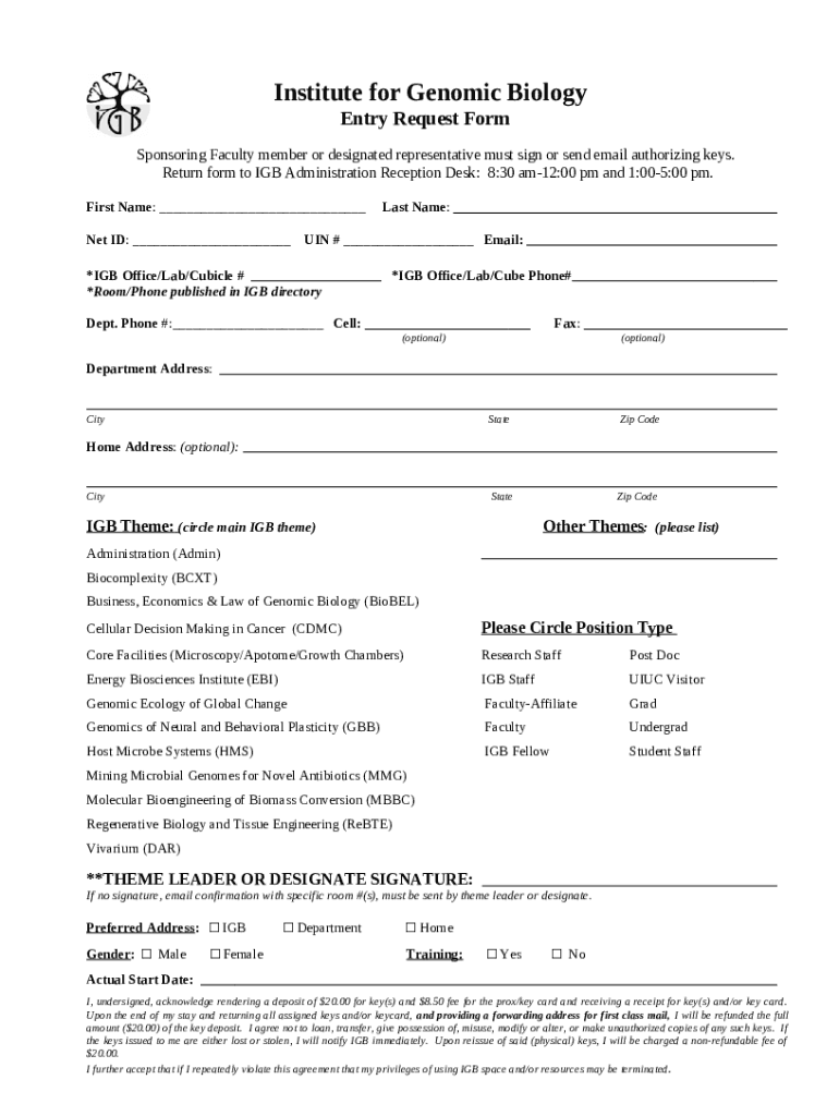 Return to IGB Administration Reception Desk:8:30 am-12:00 pm and 1:00-5 ...