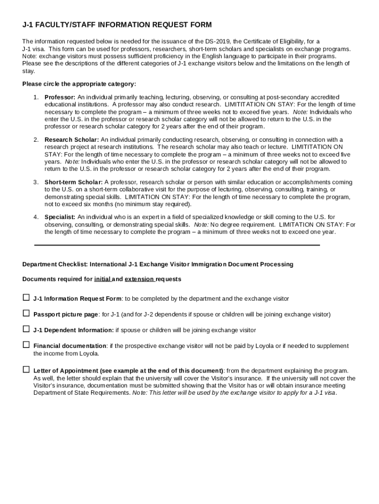 J-1 Visa Categories: J-1 Scholar Visas: Visas for Faculty ... Doc ...