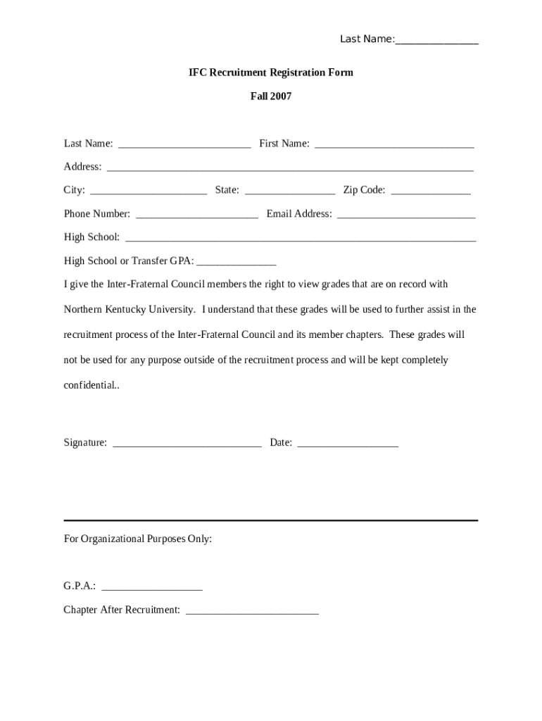 IFC Registration Registration Doc Template | pdfFiller