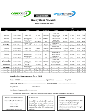 Fillable Online Class Schedule Template - 36+ Free Word, Excel ...