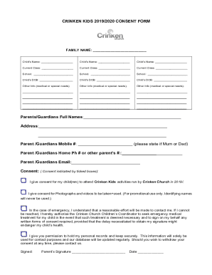 Fillable Online Consent Form 2019-2020.docx Fax Email Print - pdfFiller