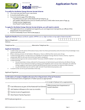 Fillable Online Better Energy Warmer Homes Scheme - Home - Sustainable ...